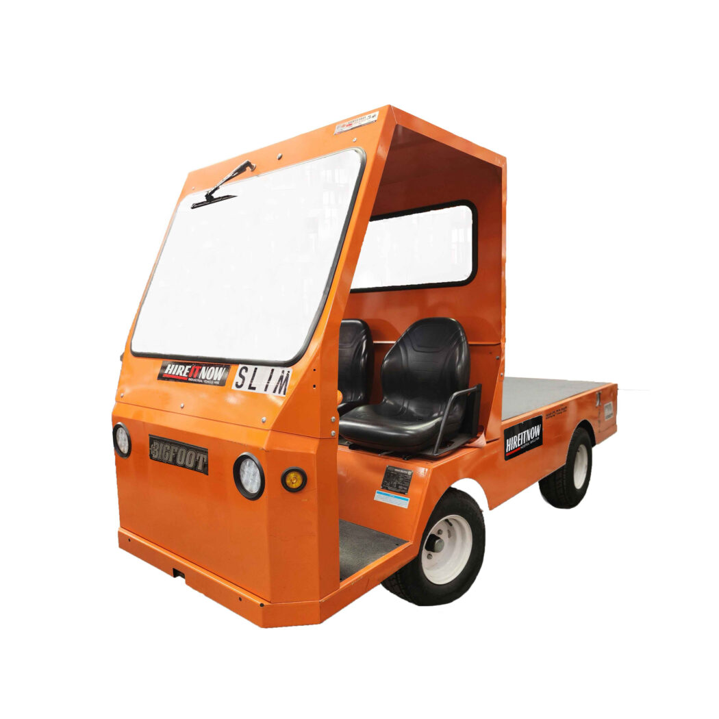 2 Seater Taylor Dunn Bigfoot with Cabin – Hire It Now
